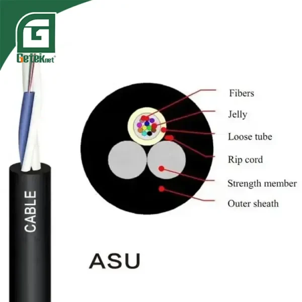Mini ADSS Cable 12 Core 24 Core ASU Cable 120m Span Outdoor Aerial ...
