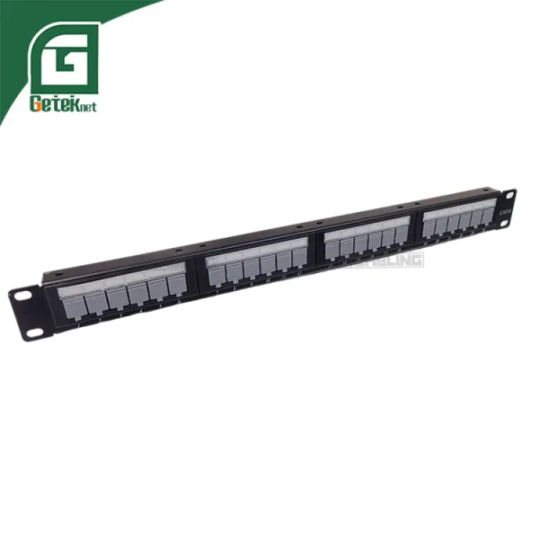Patch Panel 19 Inch 1U UTP Keystone CAT5E CAT6 CAT6A 24 Port - Geteknet ...