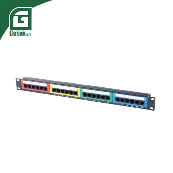 Patch Panel 19 Inch 1U UTP Keystone CAT5E CAT6 CAT6A 24 Port 45 Degree - Geteknet-Network ...